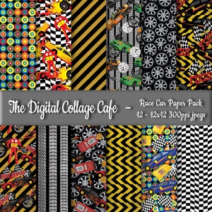 Race Car Seamless Digital Paper Pack, Nascar Inspired Seamless Pattern ...