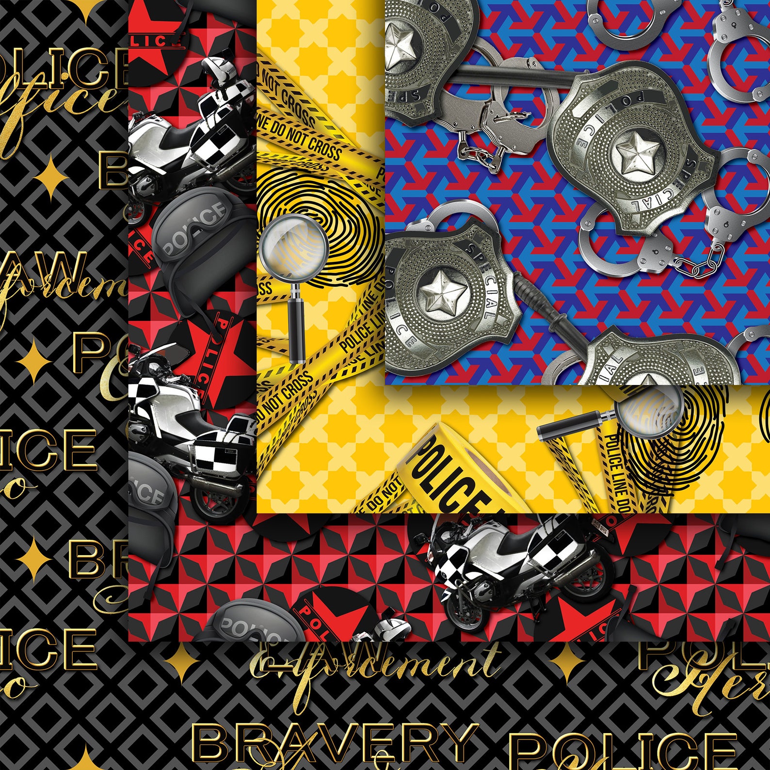 Police Seamless Digital Paper Pack Law Enforcement Digital - Etsy