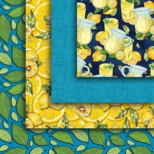 Lemon Seamless Digital Paper Pack, Lemonade Digital Paper, Lemonade ...