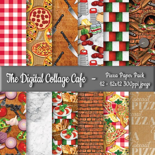 Pizza Seamless Digital Paper Pack Italian Seamless Digital | Etsy