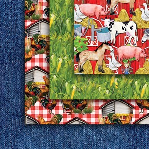 Farm Seamless Digital Paper Pack, Farmer Digital Paper Pack, Animal ...