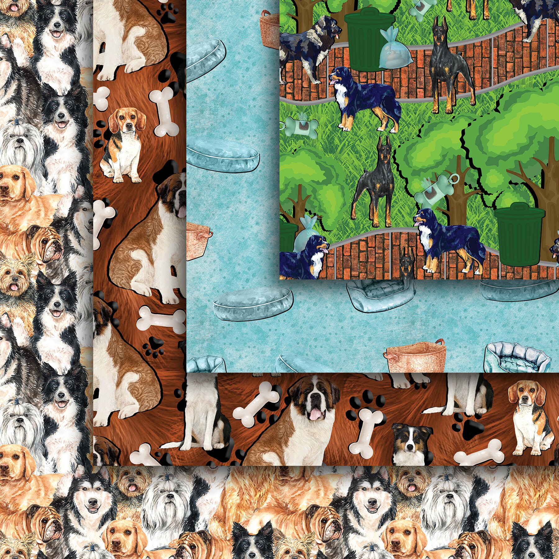Dog Seamless Digital Paper Pack Spaniels Seamless Pattern - Etsy