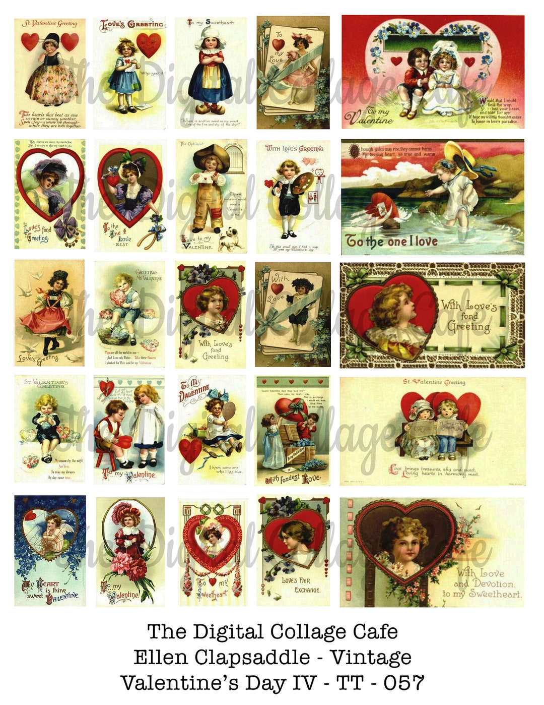 Ellen Clapsaddle Vintage Valentine's Day IV Digital Collage Sheet - TT ...