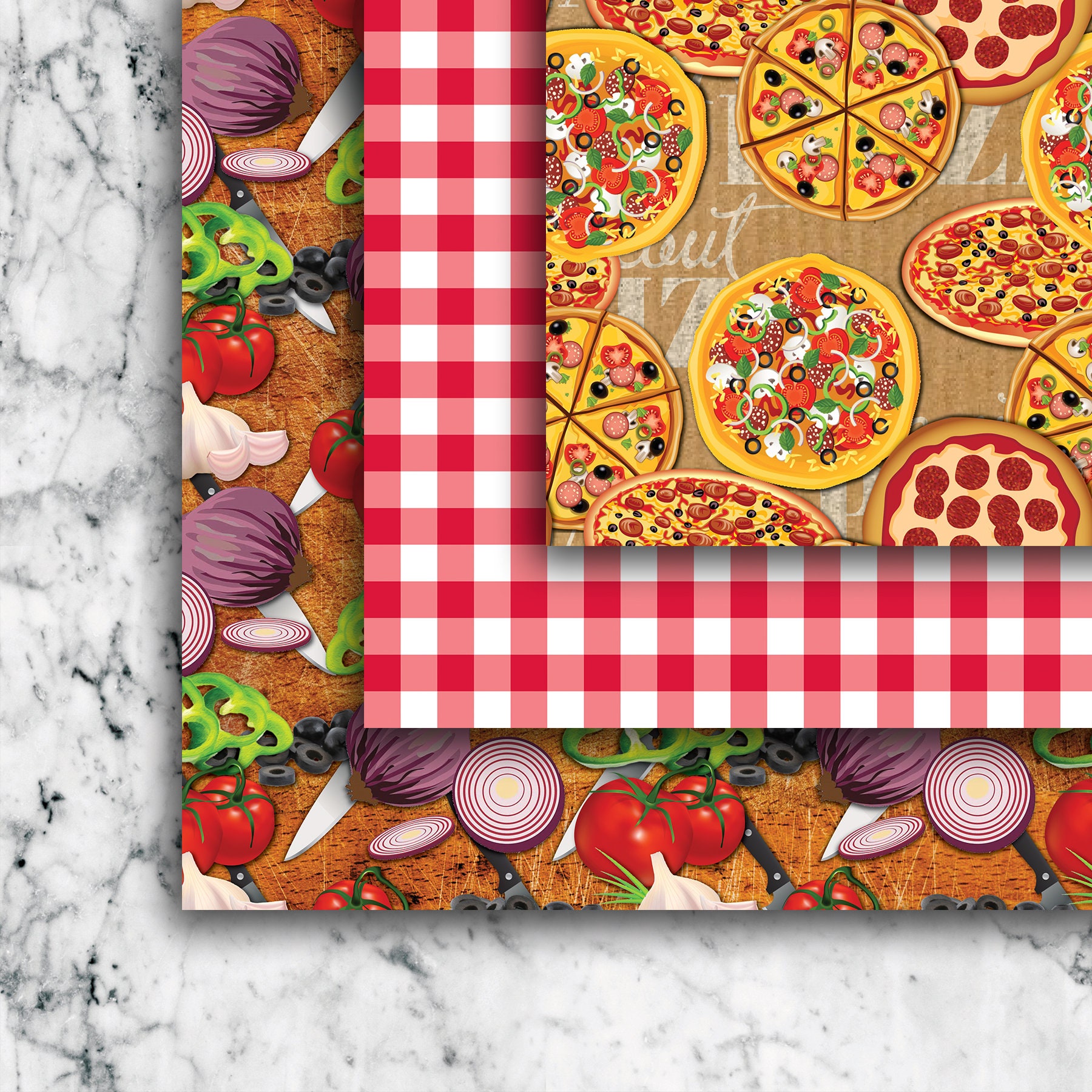 Pizza Seamless Digital Paper Pack Italian Seamless Digital | Etsy