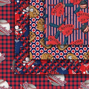 Baseball Seamless Digital Paper Pack, Home Run Digital Paper, MLB ...