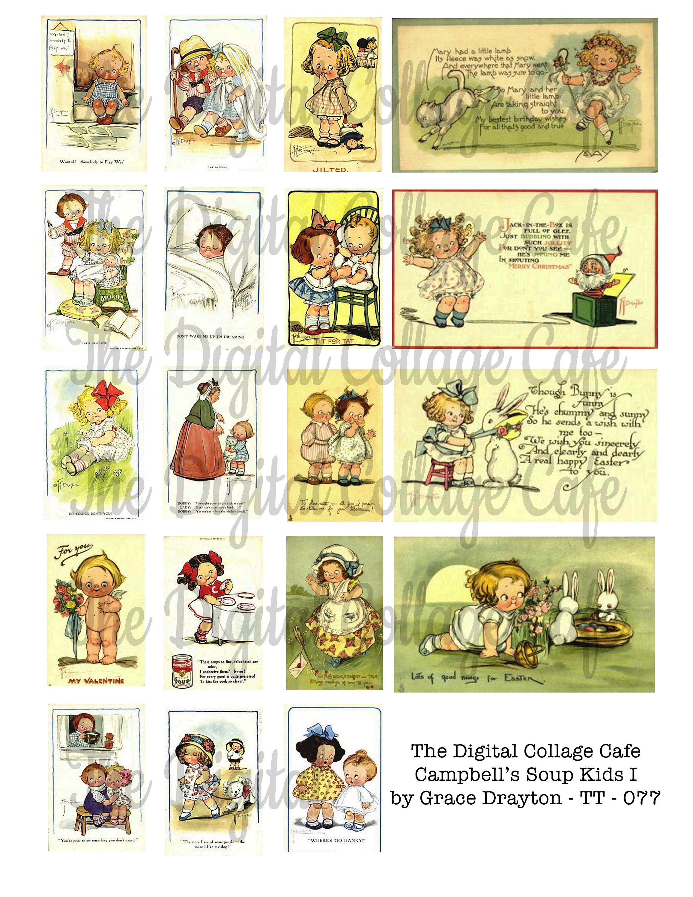 Campbell's Soup Kids I por Grace Drayton Digital Collage Sheet TT 077 ...