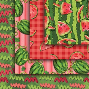 Watermelon Seamless Digital Paper Pack, Fruit Digital Paper, Watermelon ...