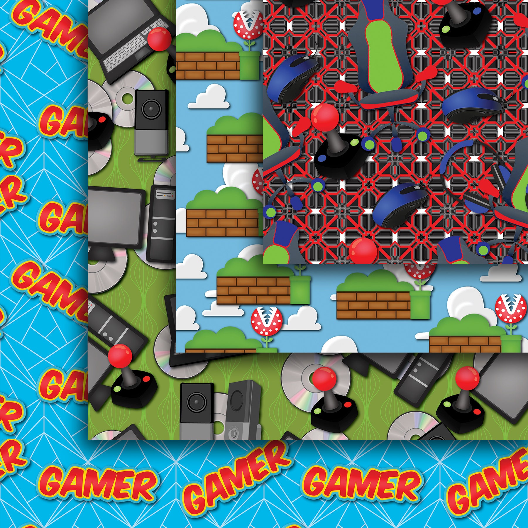 Video Games Seamless Digital Paper Pack Gamer Seamless - Etsy