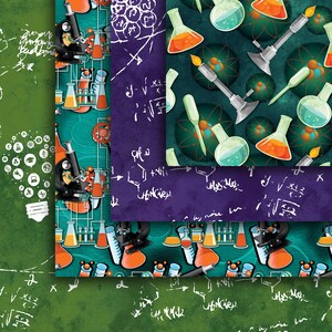 Science Seamless Digital Paper Pack, Chemistry Seamless Digital Paper ...