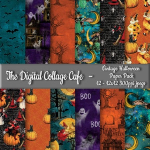Vintage Halloween Seamless Digital Paper Pack, Halloween Digital ...