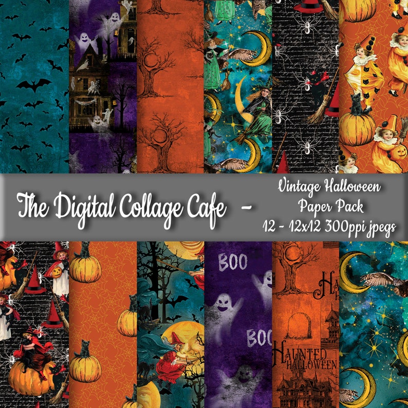 Vintage Halloween Seamless Digital Paper Pack Halloween - Etsy
