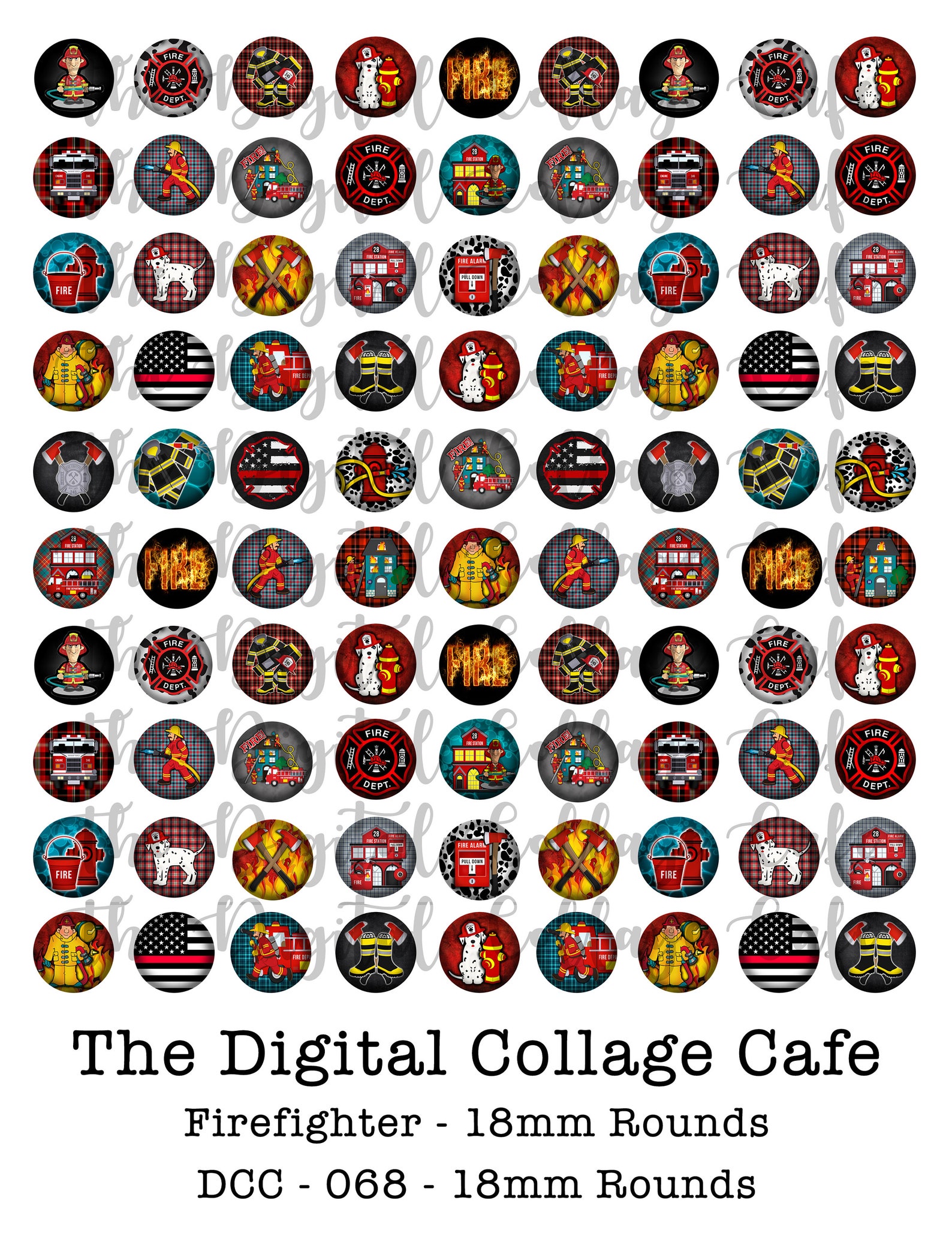Firefighter Digital Collage Sheet - Fireman Collage - Fire Truck ...