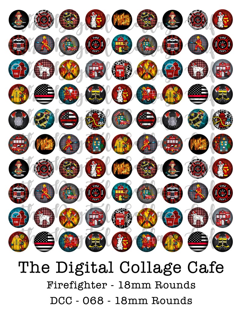 Firefighter Digital Collage Sheet - Fireman Collage - Fire Truck ...