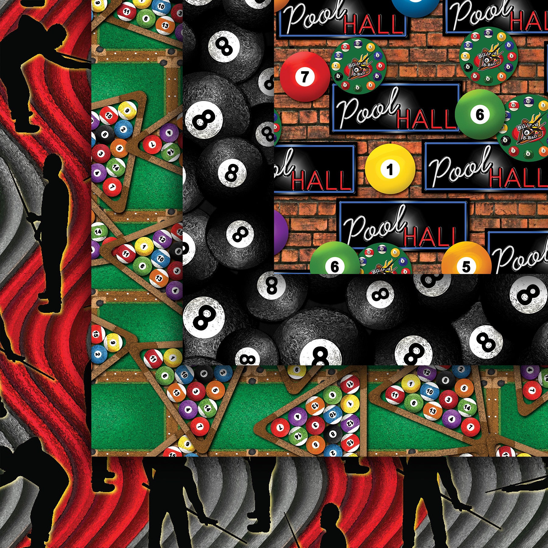 Pool Seamless Digital Paper Pack Billiards Digital Paper - Etsy