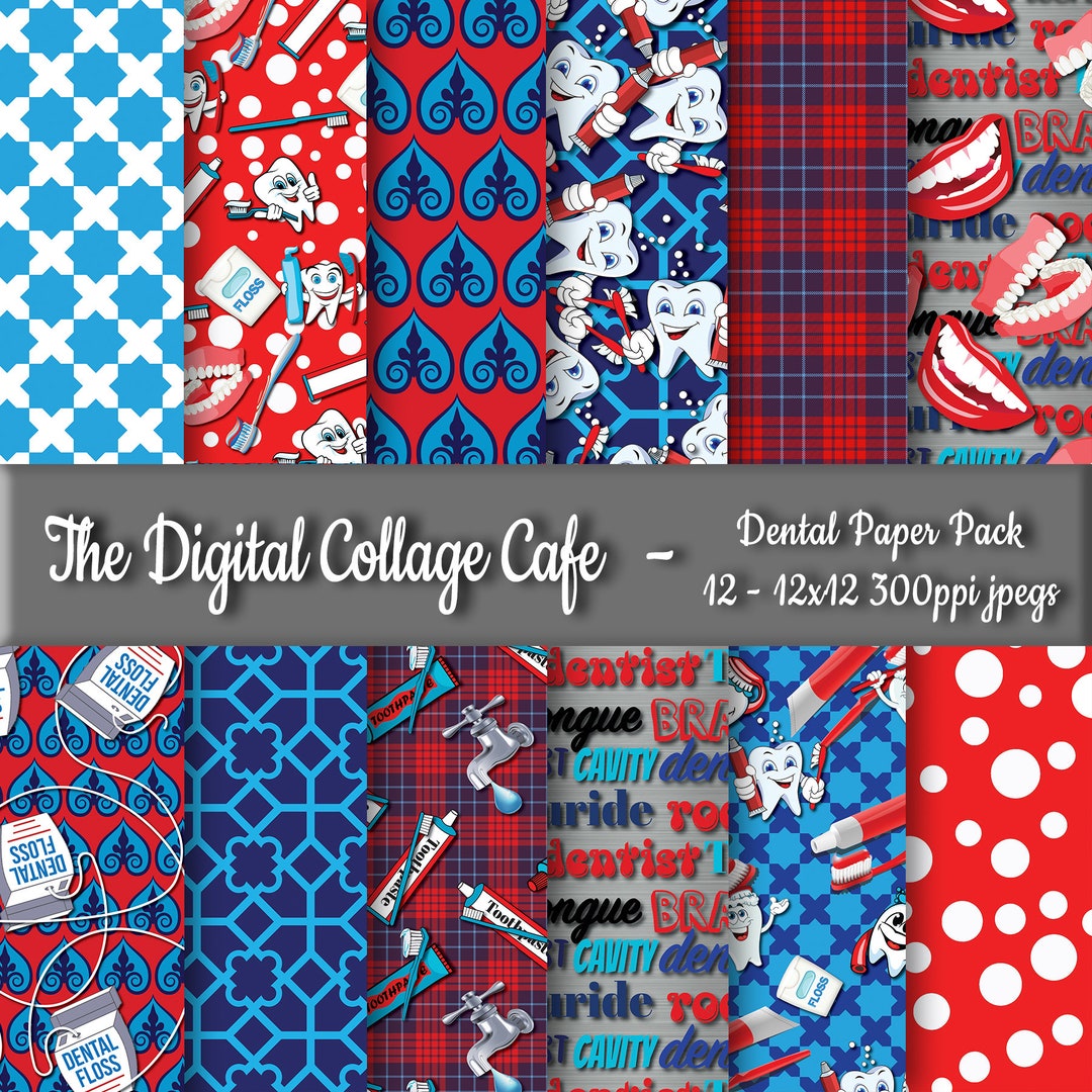 Dental Seamless Digital Paper Pack, Tooth Paper Pack, Dentistry ...