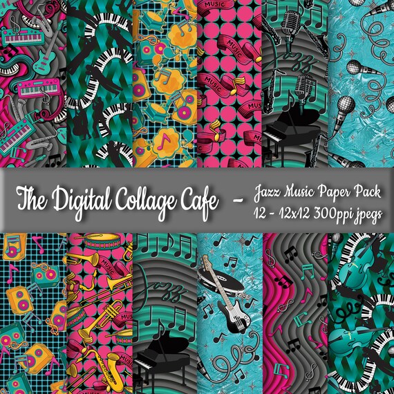 Jazz Music Seamless Digital Paper Pack Musical Instruments - Etsy