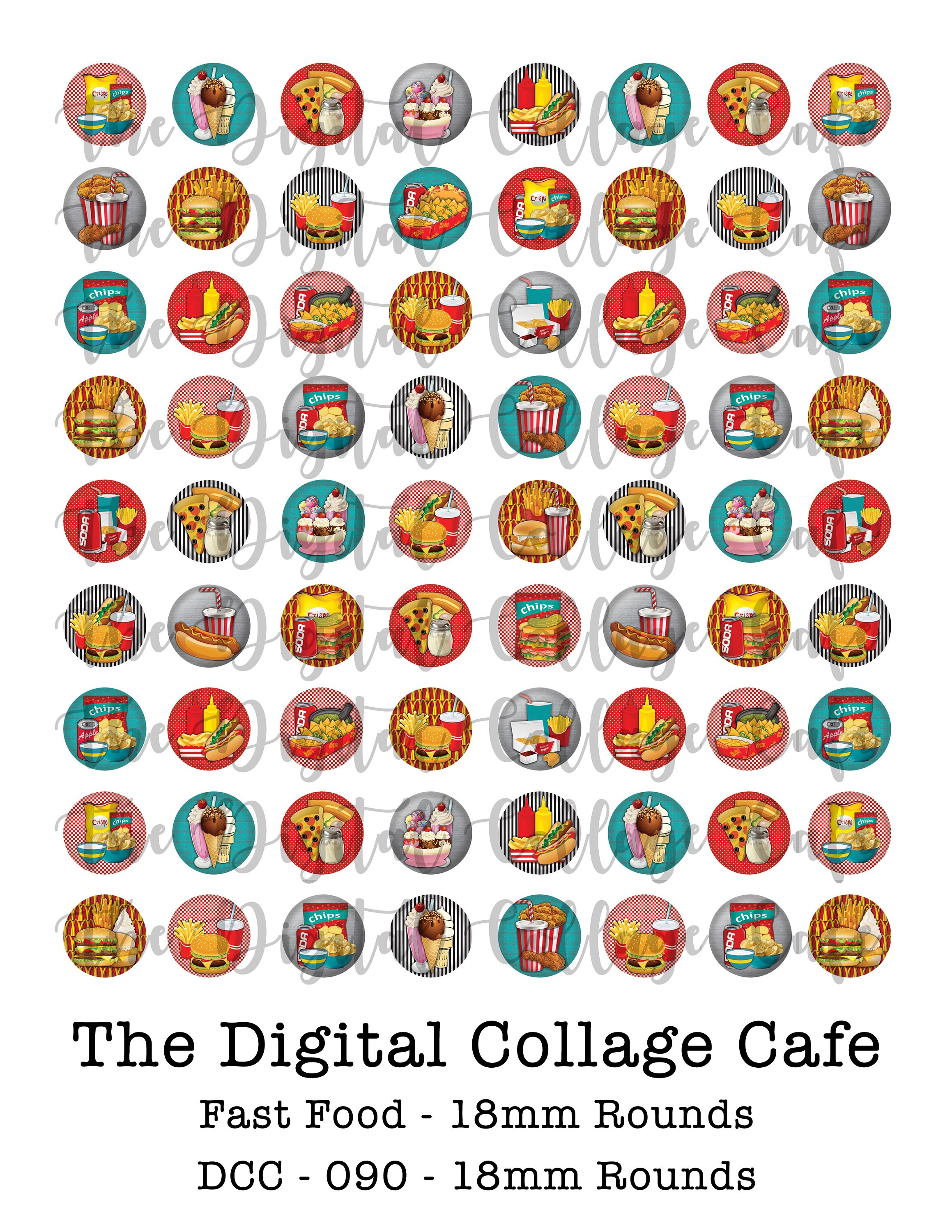 Fast Food Digital Collage Sheet Junk Food Collage Fries - Etsy