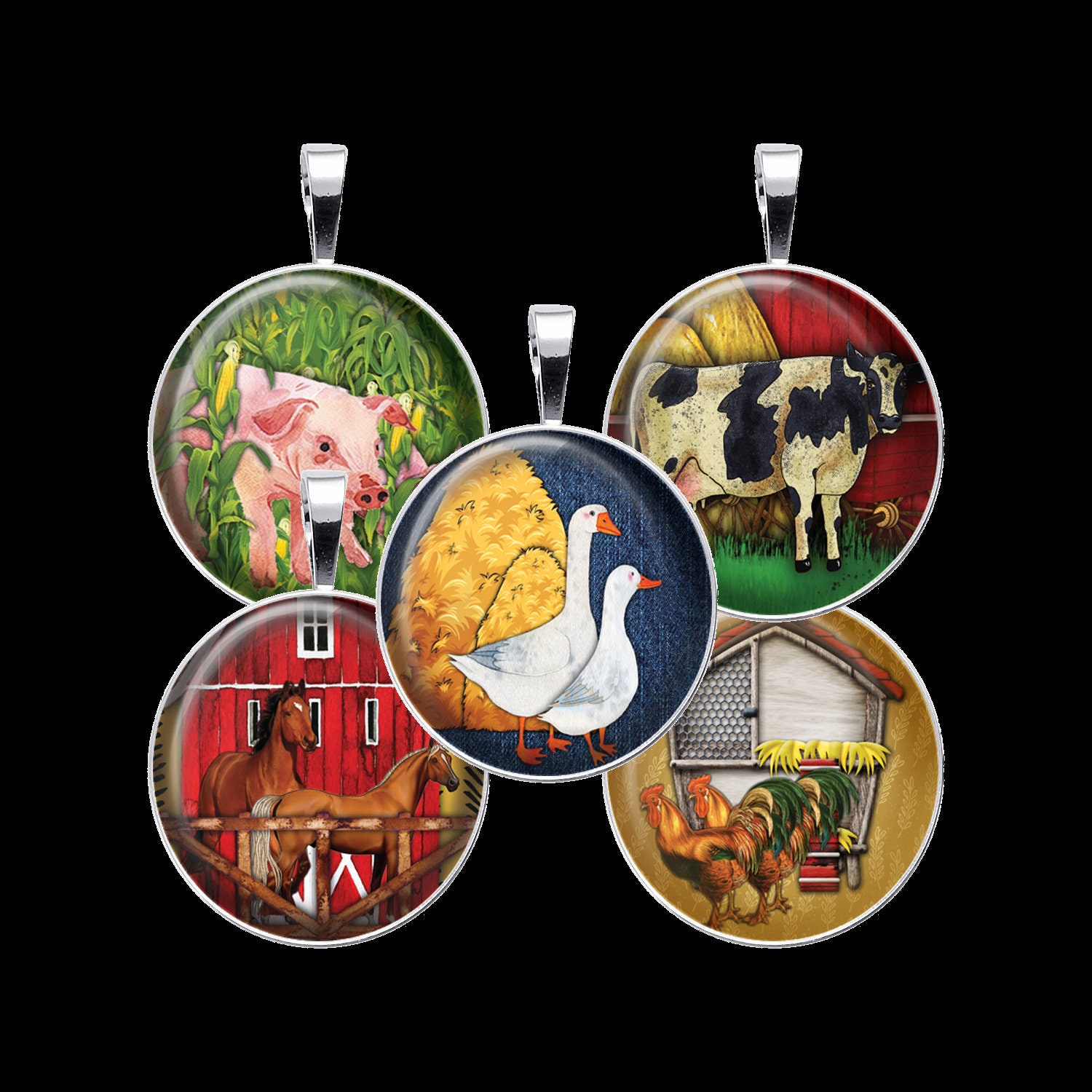 Farm Animals Collage Sheet Pig Collage Cow Collage DCC106 - Etsy