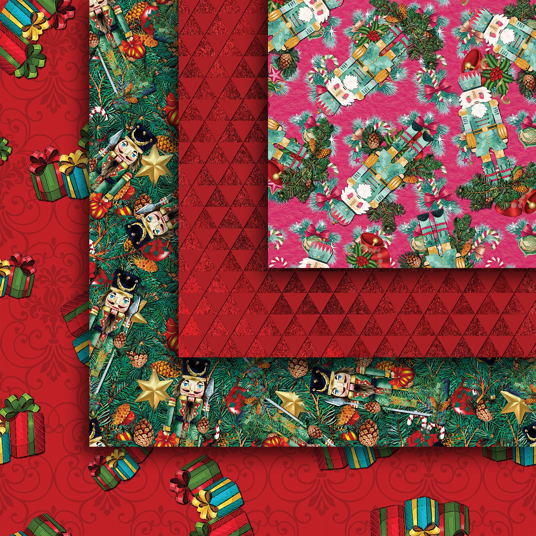 Nutcrackers Seamless Digital Paper Pack, Holiday Nutcrackers Digital ...