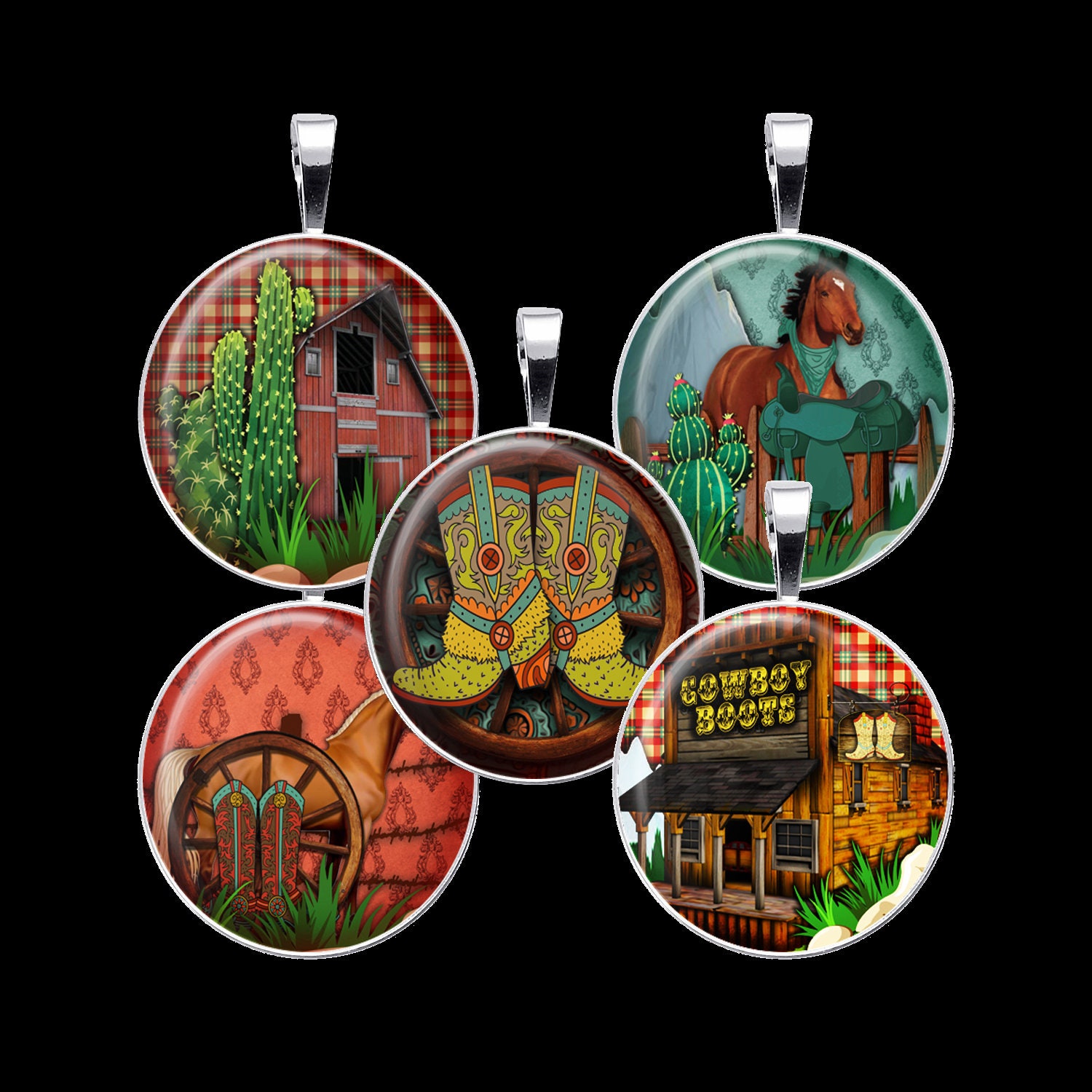 Horse Digital Collage Sheet Cowboy Boot Collage Cowgirl - Etsy