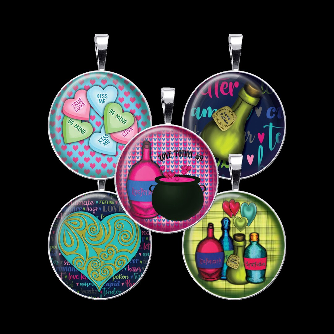 Valentine's Love Potions Digital Collage Sheet, Love Digital Collage ...