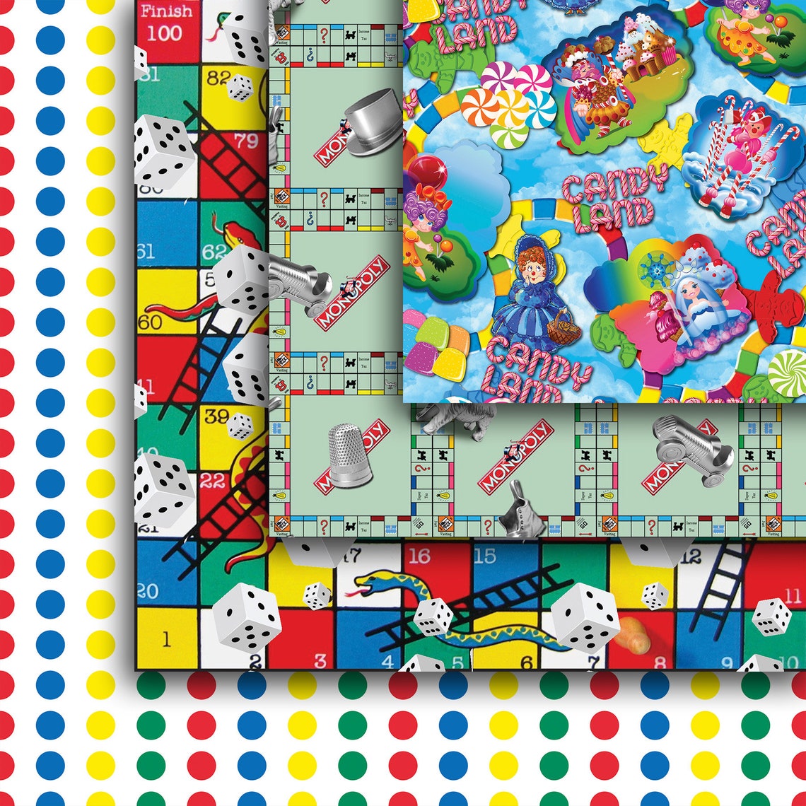 Board Games Seamless Digital Paper Pack Board Game Digital | Etsy