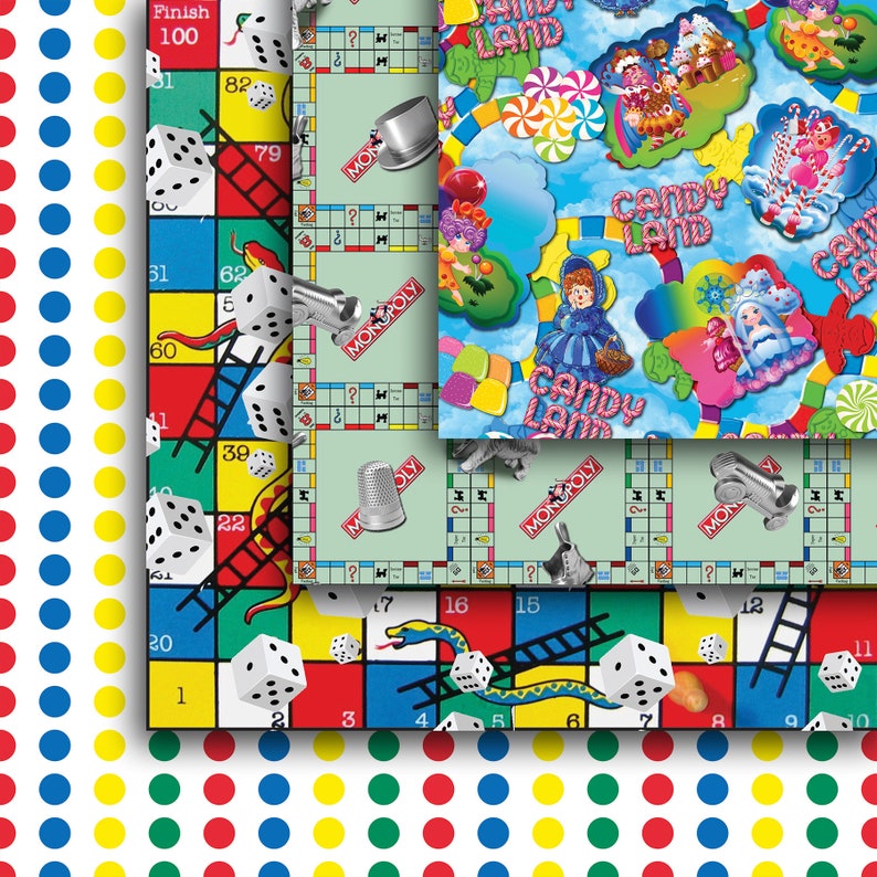 Board Games Seamless Digital Paper Pack, Board Game Digital Design ...