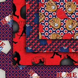 Baseball Seamless Digital Paper Pack, Home Run Digital Paper, MLB ...