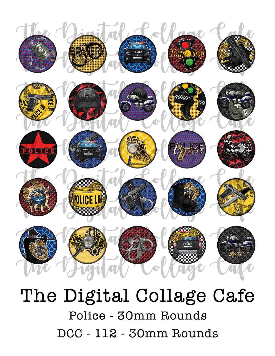 Police Digital Collage Sheet Policeman Collage Police | Etsy