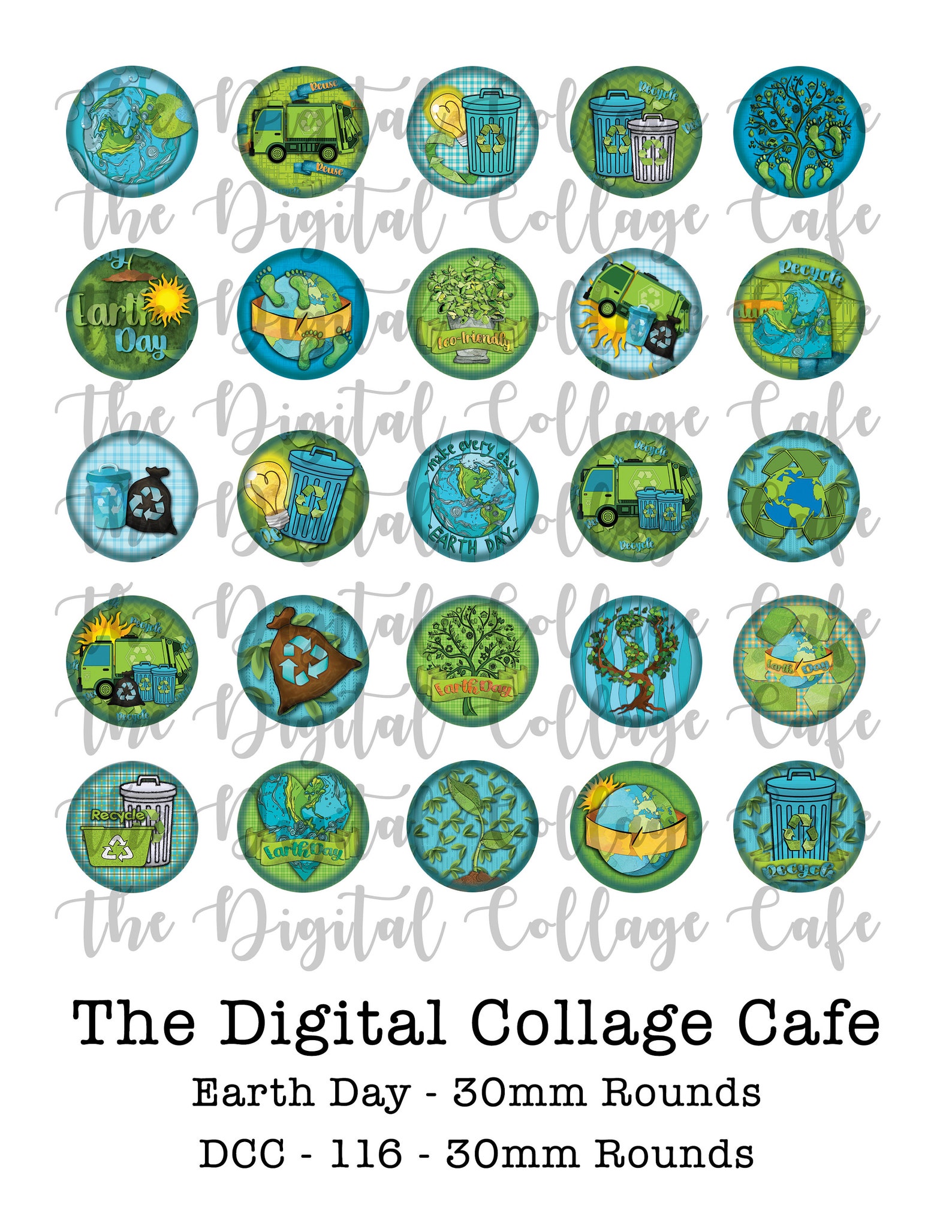 Earth Day Digital Collage Sheet Environmental / Recycling - Etsy