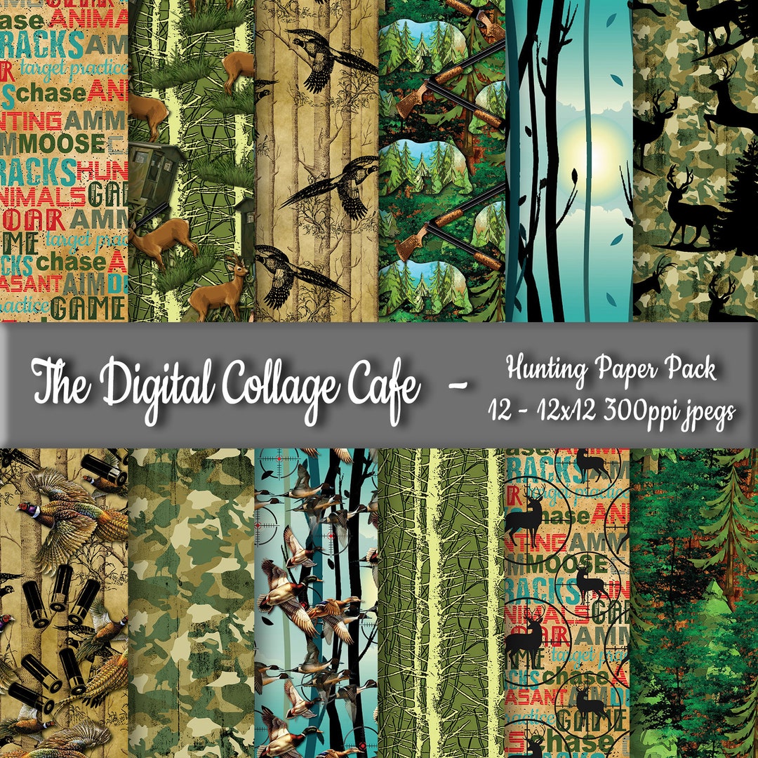 Hunting Seamless Digital Paper Pack, Duck Hunting Digital Paper, Deer ...