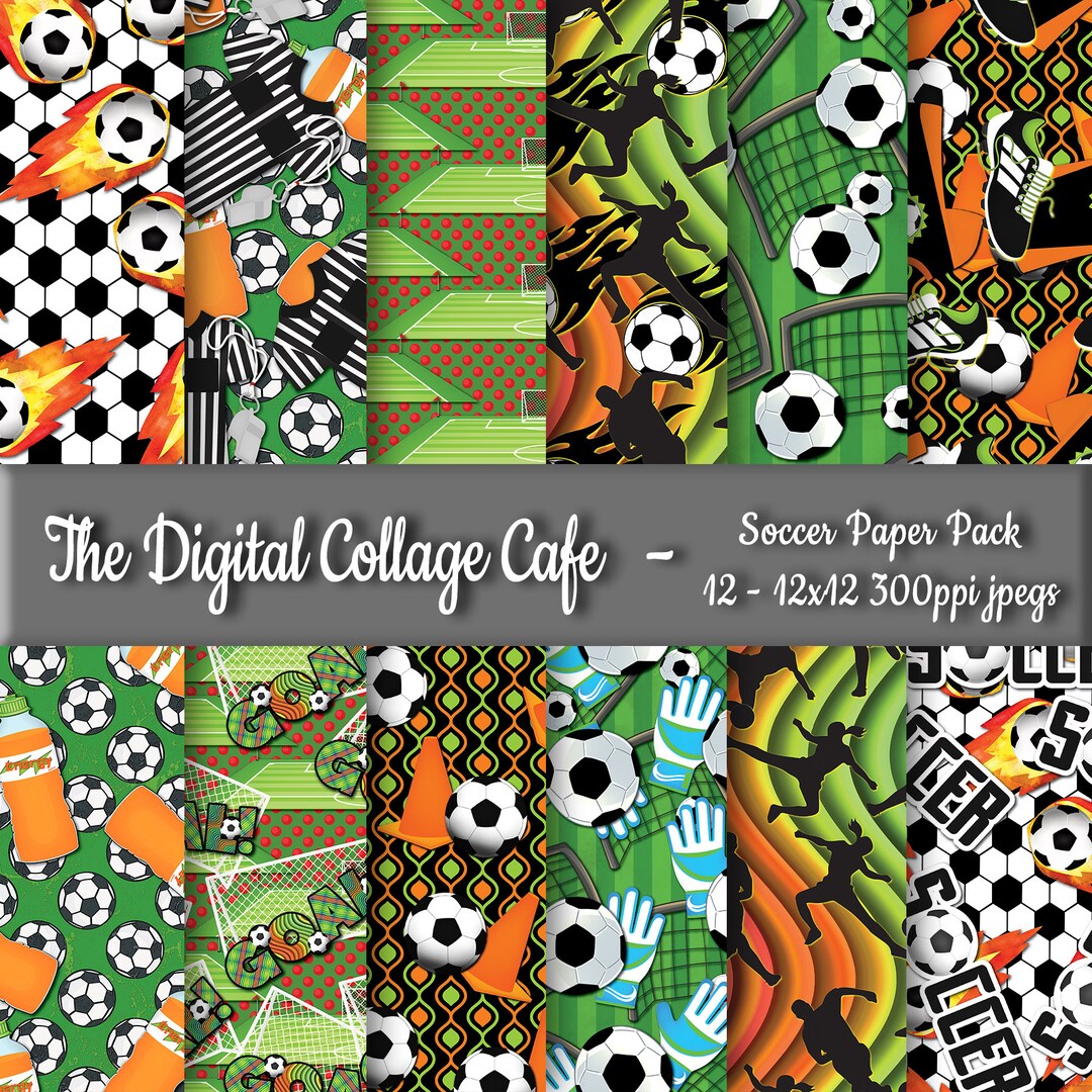 Soccer Seamless Digital Paper Pack, Soccer Player Seamless Digital ...