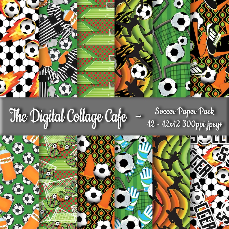 Soccer Seamless Digital Paper Pack, Soccer Player Seamless Digital ...