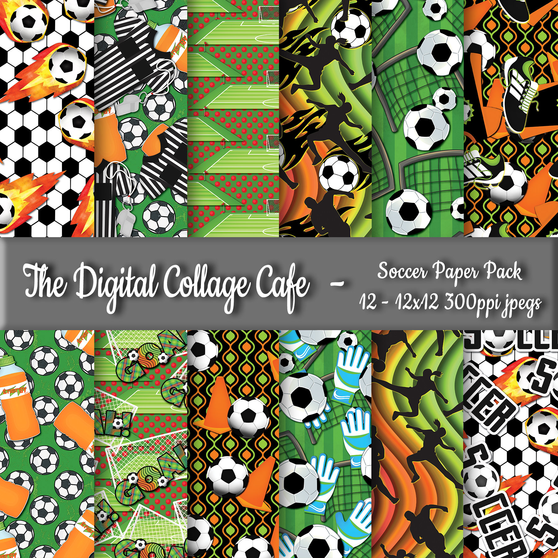 Soccer Seamless Digital Paper Pack, Soccer Player Seamless Digital ...