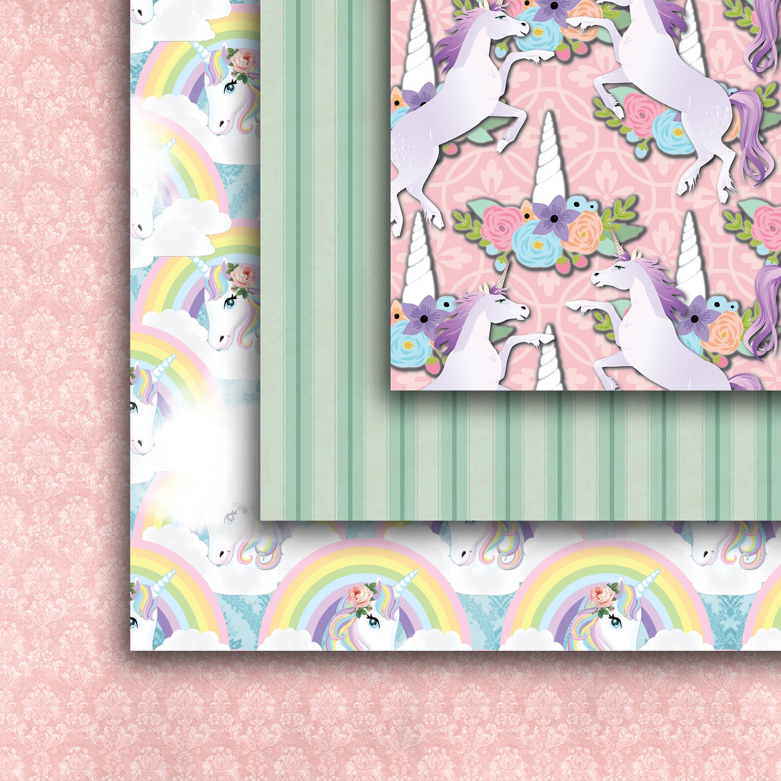 Unicorn Digital Paper Pack Mythical Creature Digital Paper - Etsy