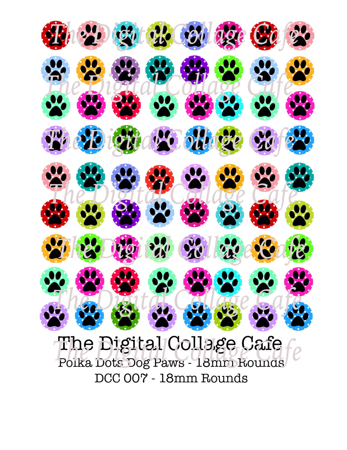 Polka Dot Dog Paws Digital Collage Sheet Dog Digital Collage - Etsy