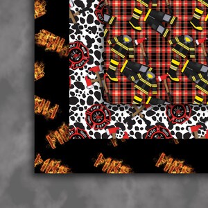 Firefighter Seamless Digital Paper Pack, Fireman Digital Paper Pack ...