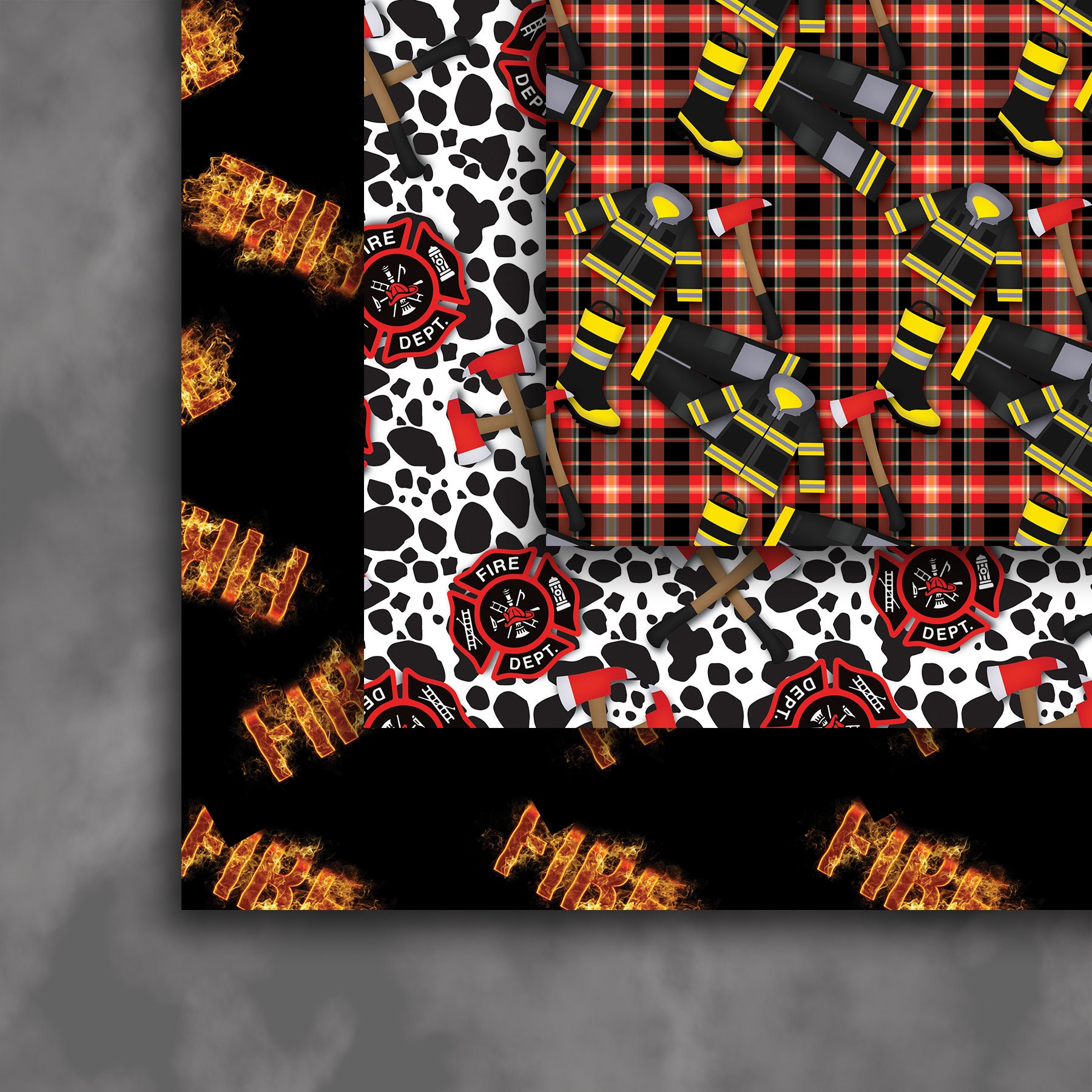 Firefighter Seamless Digital Paper Pack Fireman Digital Paper - Etsy