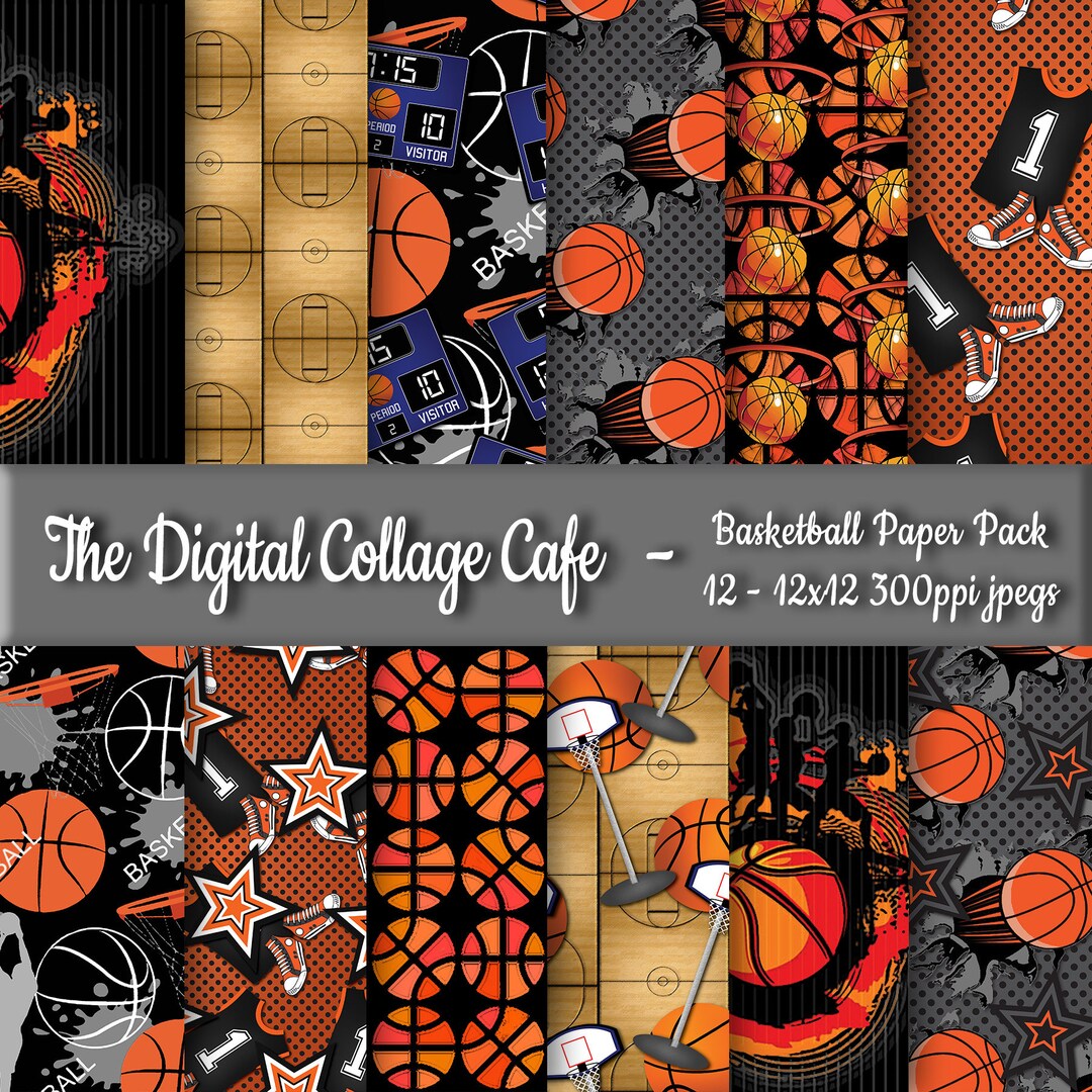Basketball Seamless Digital Paper Pack, Baller Digital Paper, Hoops ...