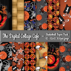 Basketball Seamless Digital Paper Pack, Baller Digital Paper, Hoops ...