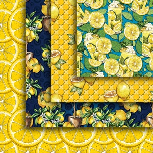 Lemon Seamless Digital Paper Pack, Lemonade Digital Paper, Lemonade ...