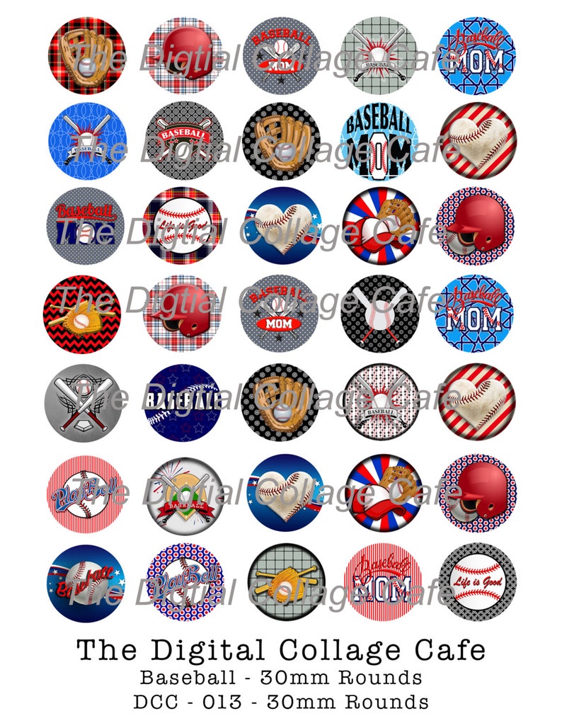 Baseball Digital Collage Sheet DCC013 Baseball Moms Collage - Etsy