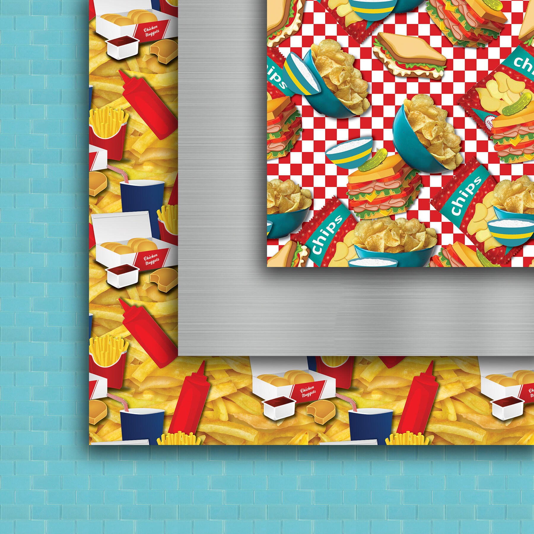 Fast Food Seamless Digital Paper Pack Burger Digital Paper | Etsy
