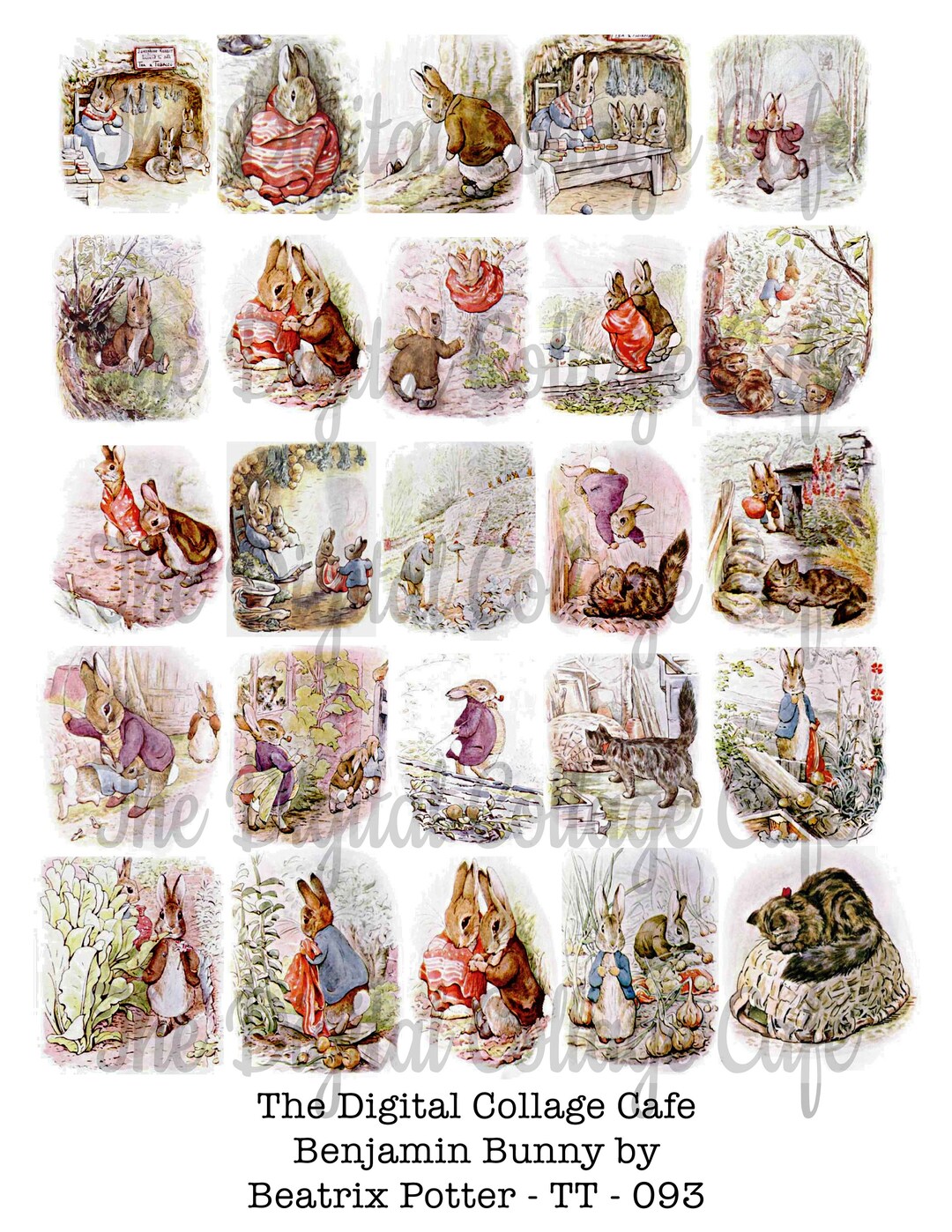 Benjamin Bunny - Beatrix Potter - Digital Collage Sheet - TT - 093 ...