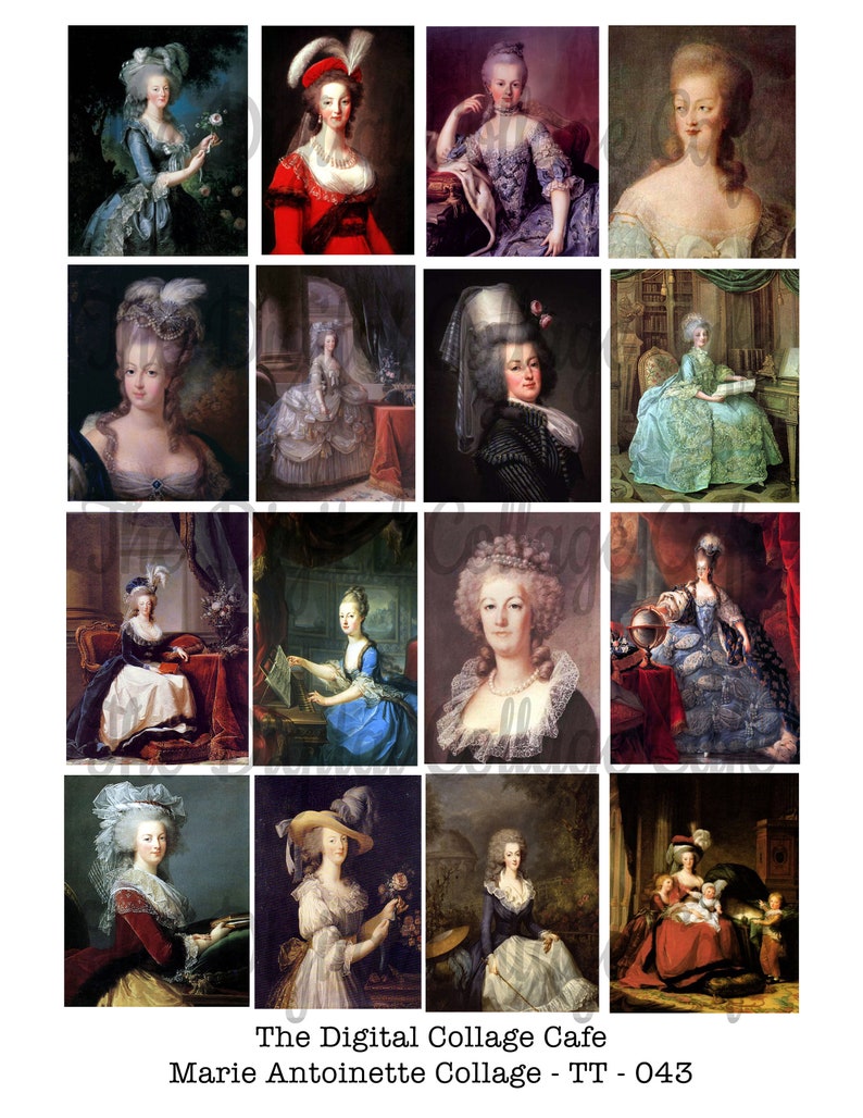 Marie Antionette Digital Collage Sheet - TT - 043 - Instant Download - Etsy