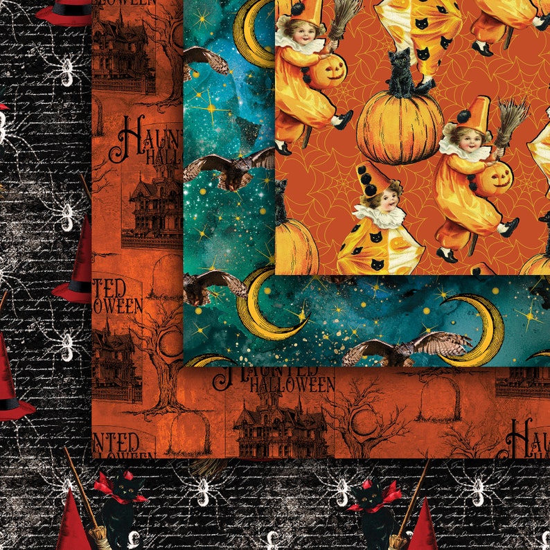 Vintage Halloween Seamless Digital Paper Pack Halloween - Etsy