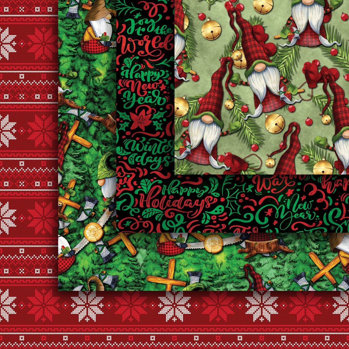 Christmas Gnomes Seamless Digital Paper Pack Gnome Digital - Etsy
