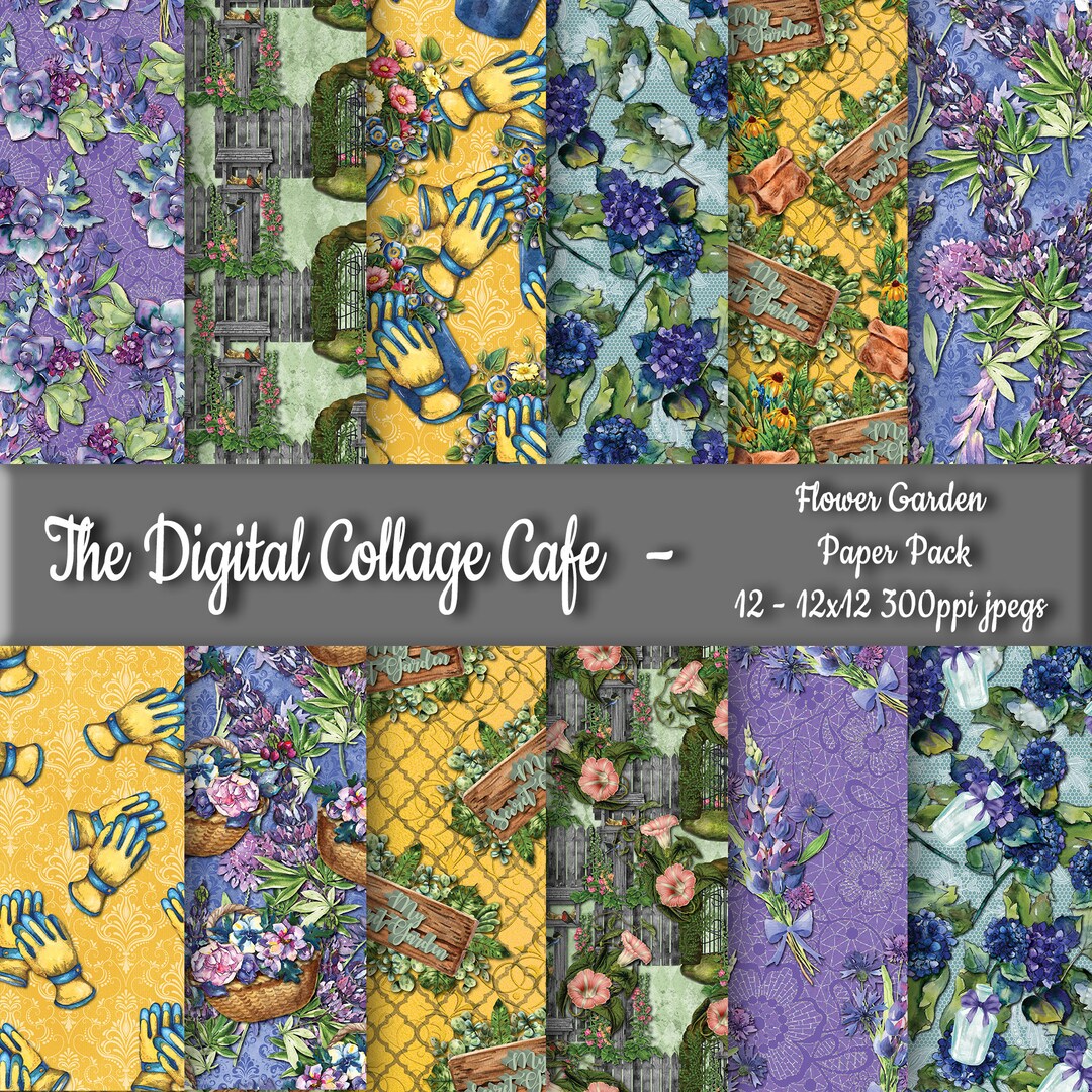 Flower Garden Seamless Digital Paper Pack, Garden Digital Paper ...