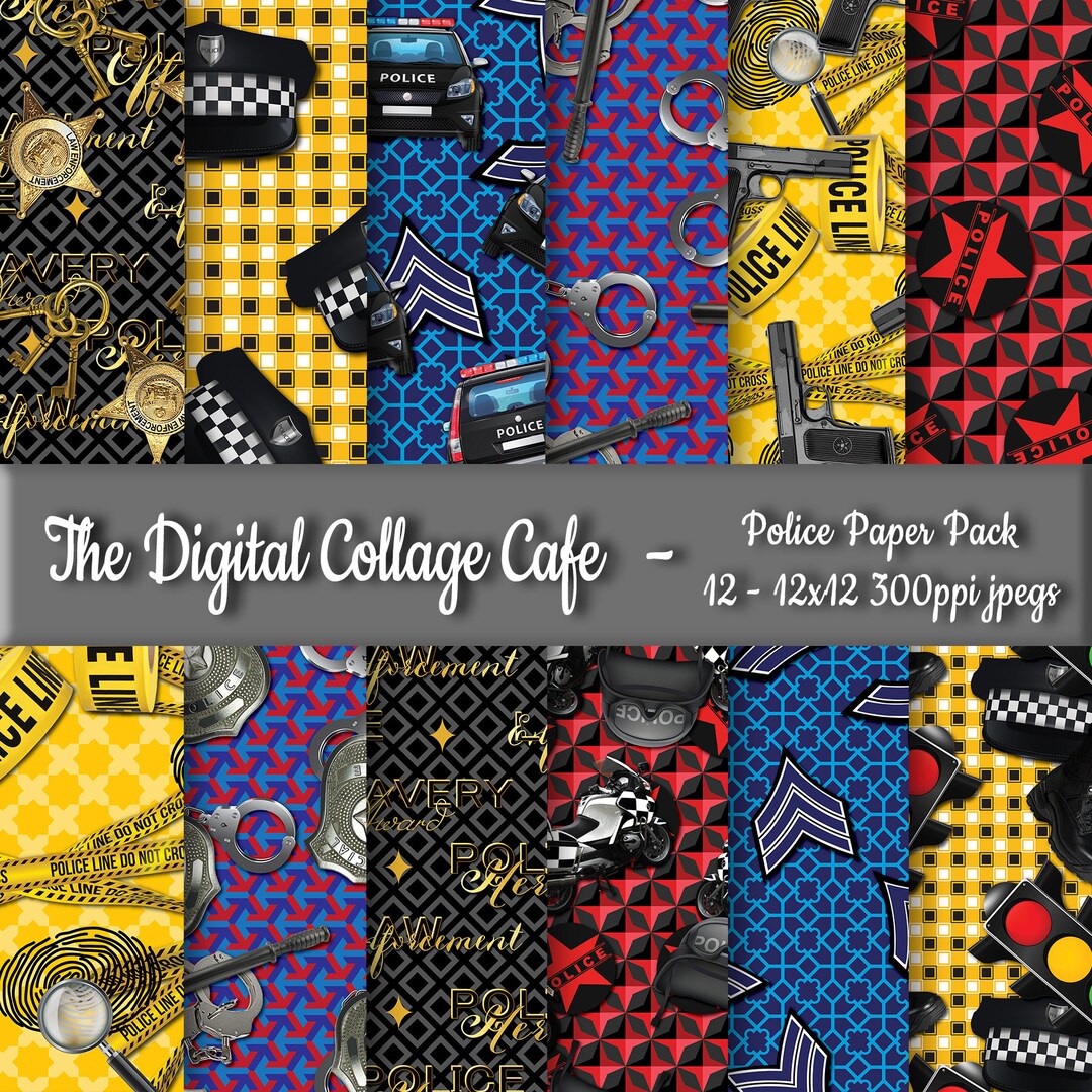 Police Seamless Digital Paper Pack, Law Enforcement Digital Paper Pack ...