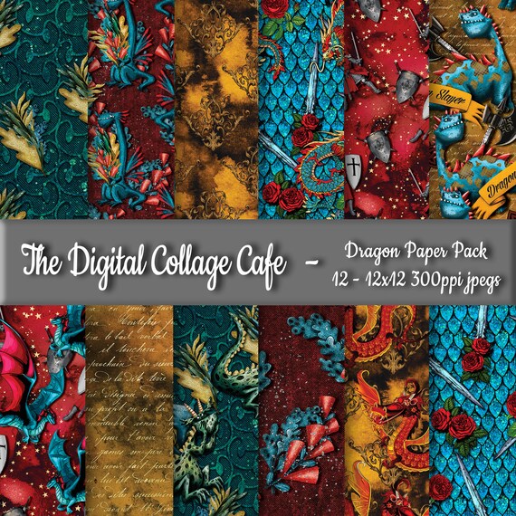 Prints Wall Hangings dragon background Seamless pattern knight in ...